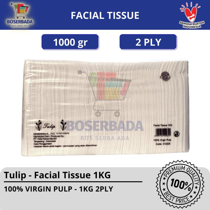 Jual Tulip - Facial Tissue Wajah 1000 Gr / 1 Kg (2 Ply) I Tisu Wajah Di ...