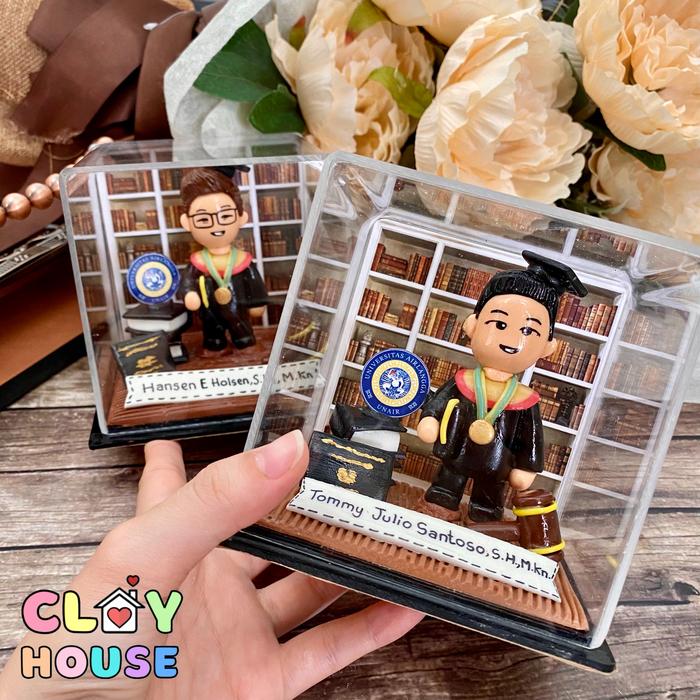Jual Custom clay in acrylic box (hadiah wisuda) unik, bisa design ...