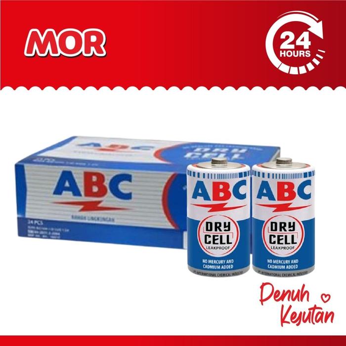 Jual ABC Dry Cell Battery Baterai Besar Biru R20 2B - 1 Dus isi 72 ...