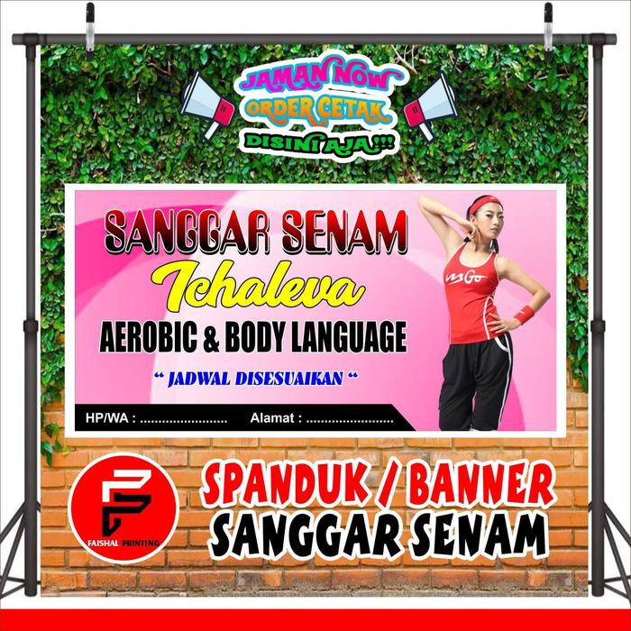Jual Spanduk / Banner / Baligo Sanggar Senam Aerobik ukuran 2 x 1 meter ...