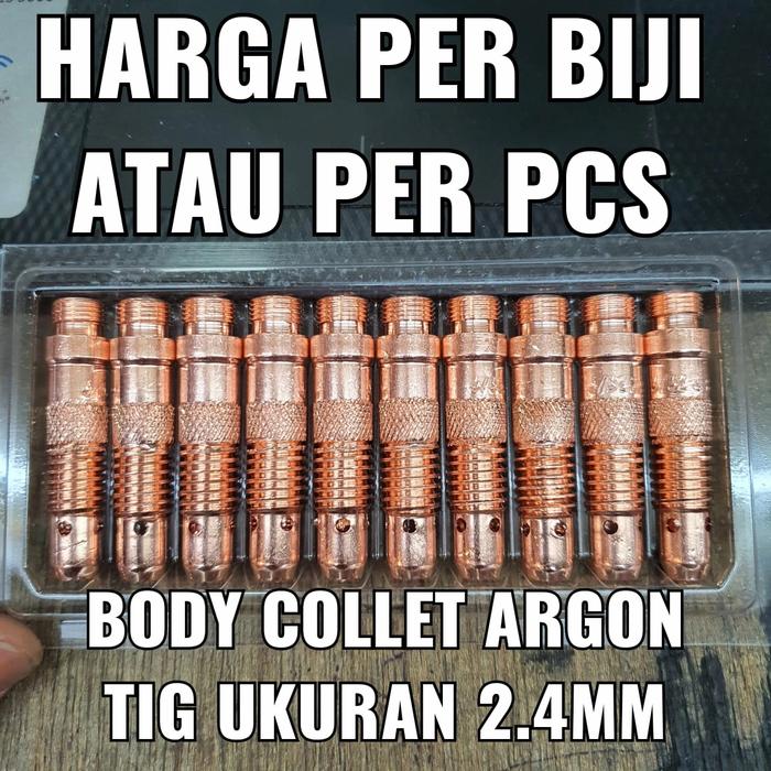 Jual BODY COLLET ARGON 2.4MM / COLLET BODY TIG ARGON 2.4 MM WP17 / WP26 ...
