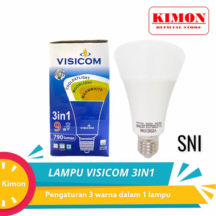 Jual LAMPU LED 3IN1 VISICOM 9W LED BULB 3WARNA HEMAT LISTRIK LAMPU SNI E27 - Jakarta Barat ...