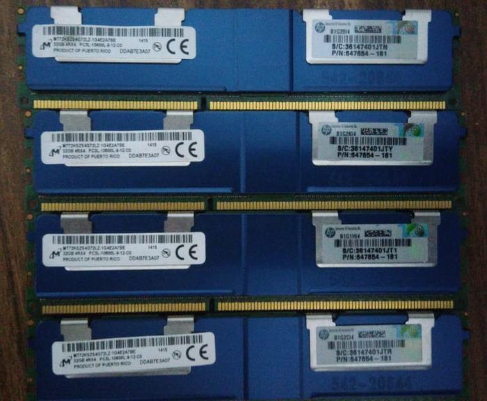 Jual HP 32GB 4Rx4 PC3L-10600L LRdimm Memory Kit PN 647903-B21 647654 ...