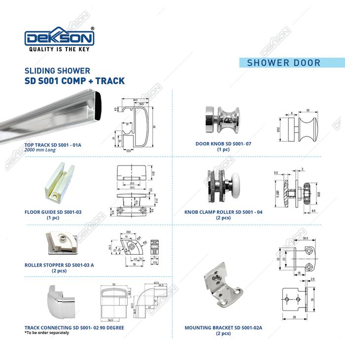 Jual Dekkson Sliding Shower Rel Sliding Pintu Kaca Shower Screen SD 001 ...