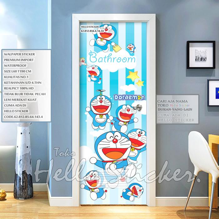 Jual stiker pintu toilet ukuran 60 x 190 motif doraemon high ressolusi ...