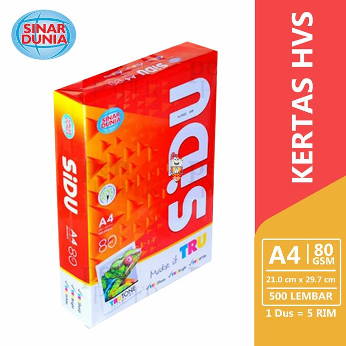 Jual Kertas HVS print foto copy ukuran A4 SiDU ( Sinar Dunia ) 80 GSM ...