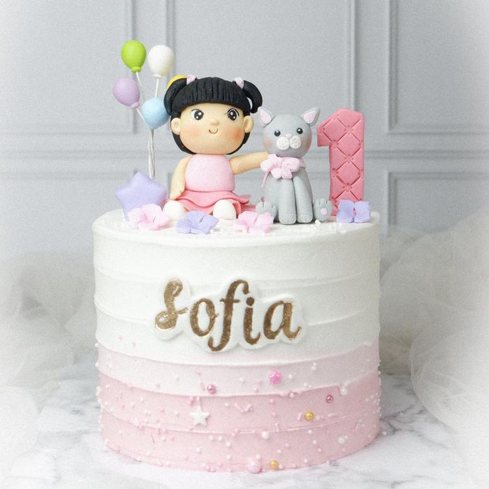 Jual kue ulang tahun anak 1 tahun girl kue ulang tahun tema kucing ...