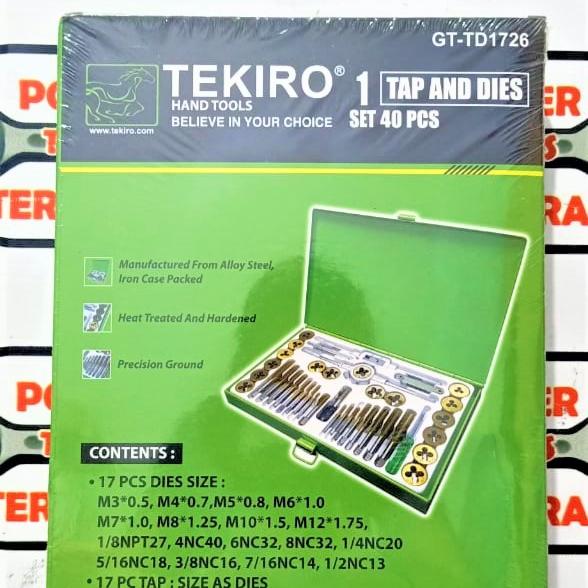 Jual Hand Tap Set TEKIRO 40pcs 1726 Ratchet Die Sets Snei Tap Snai Tap ...