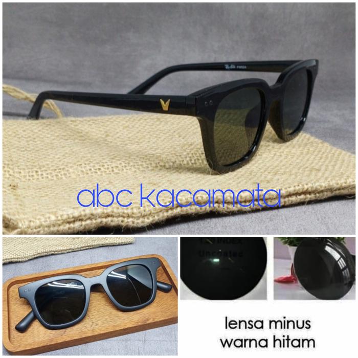 Jual kacamata hitam V lensa normal/minus/cyilinder lensa diwarna hitam ...