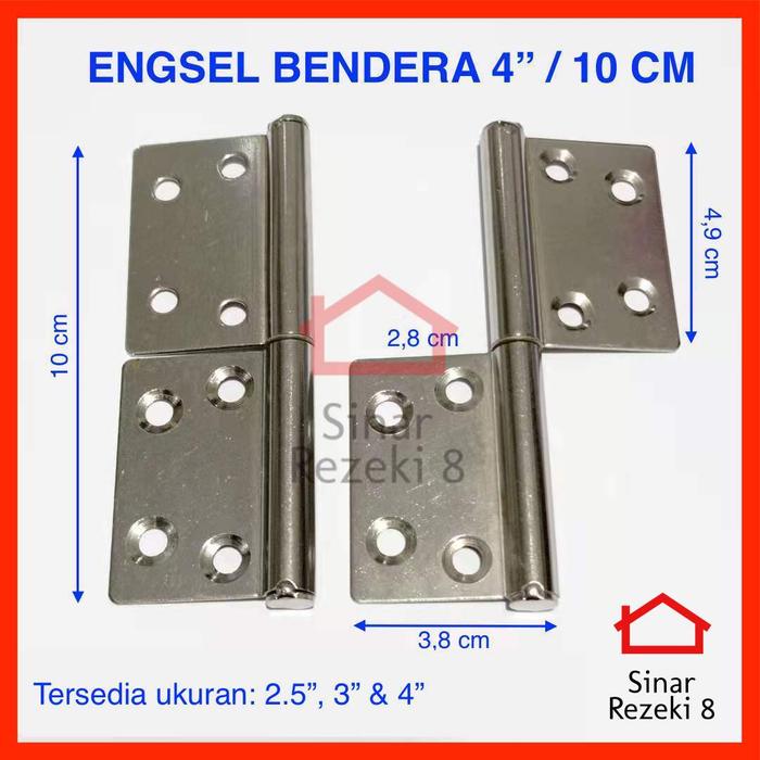 Jual Engsel Bendera Cabut 4" inch Stainless Pintu Bongkar Pasang Lipat ...