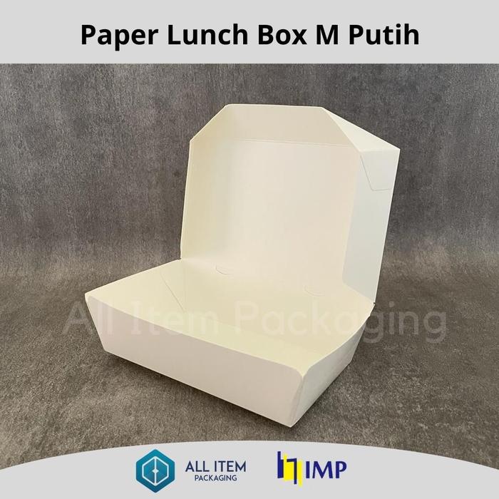 Jual Paper Food Lunch Box Medium Polos / Paper Lunch Box M @50 Pcs ...