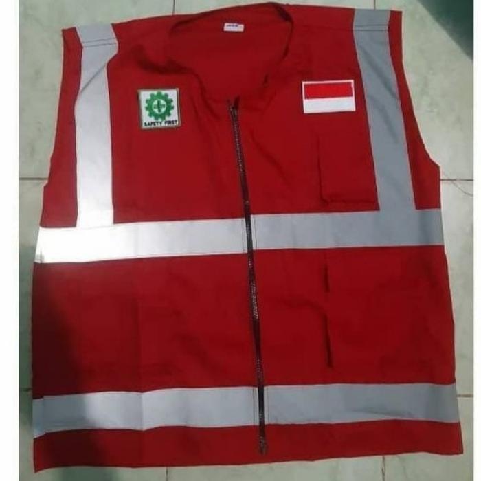 Jual Rompi kerja proyek / Rompi Drill Pink + logo bendera n logo k3 ...