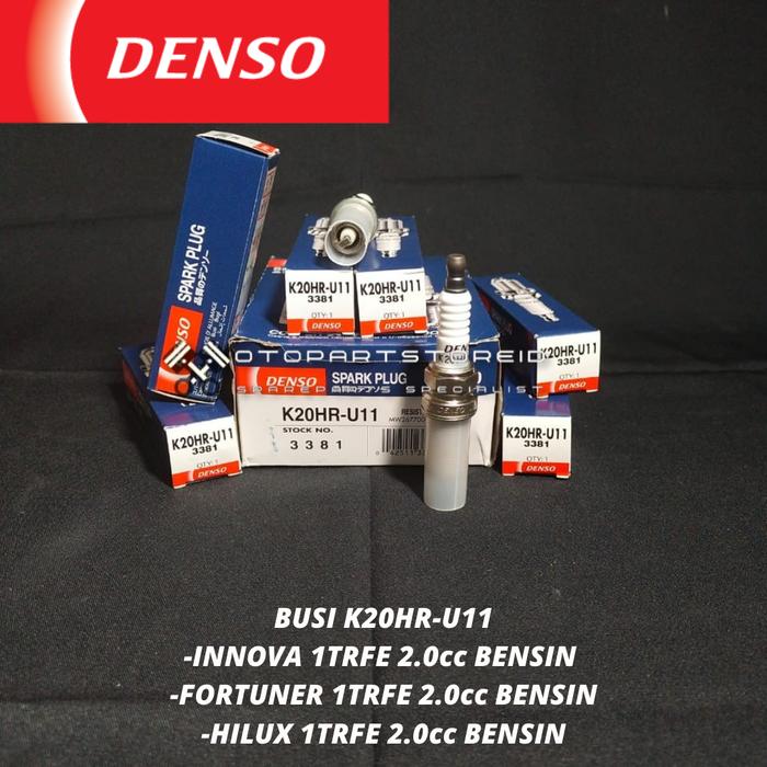 Jual BUSI INNOVA/ FORTUNER / HILUX BENSIN 2.0/ 2.7cc K20HR-U11 DENSO ...