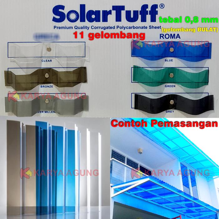 Jual Atap Polycarbonate SOLARTUFF Roma Gelombang BULAT Fiber Plastik ...