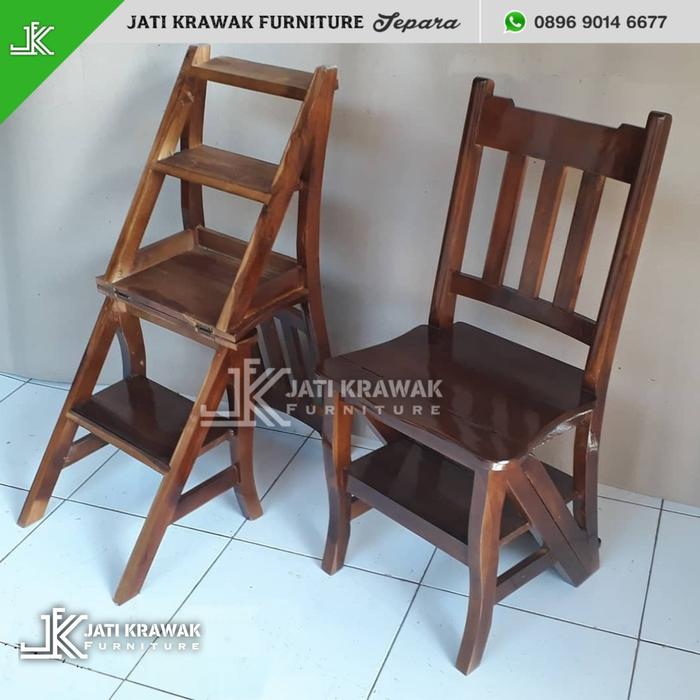 Jual Kursi Tangga , Kursi Rak kayu jati | Kursi lipat Tangga dan Rak ...