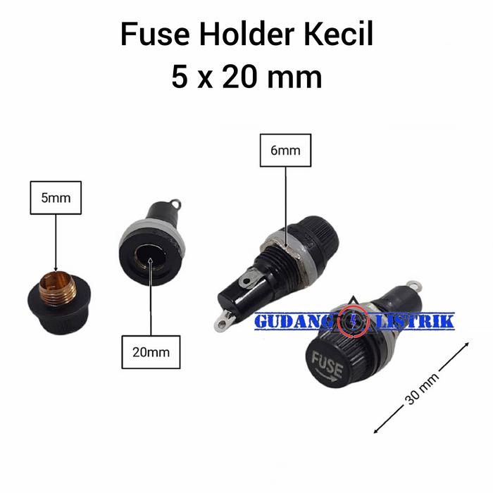 Jual Fuse Holder Rumah Sekring Tempat Fuse Tabung Kaca Kecil 5x20mm ...