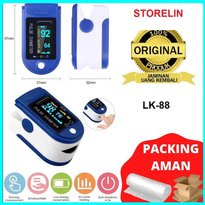 Jual Pulse Oximeter Fingertip Alat Cek Saturasi Oksigen Jantung LK88 ...
