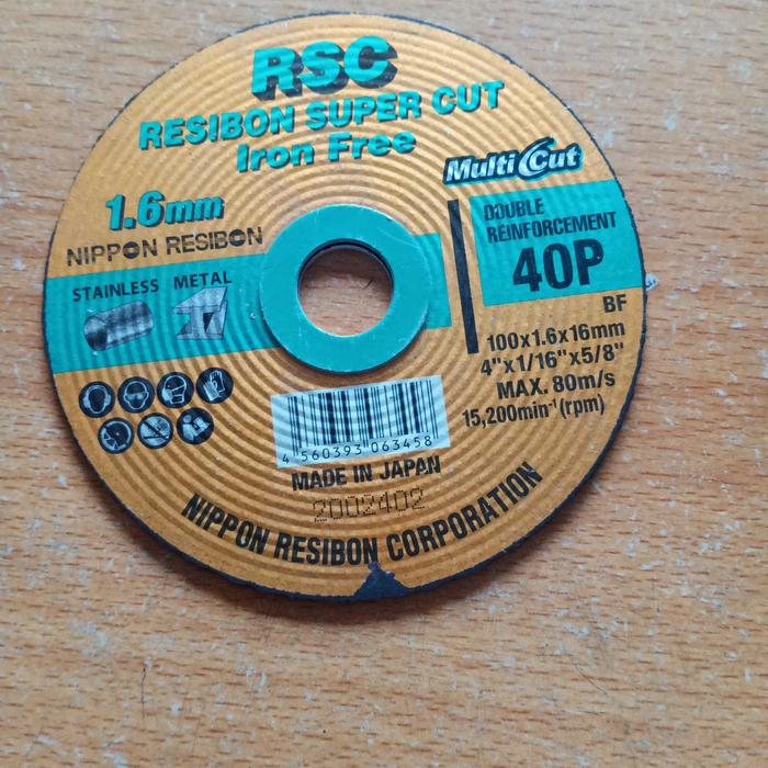 Jual Batu gerinda RSC 4"X1.6X16mm nippon resibon/cutting stainless ...
