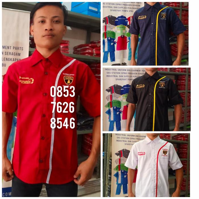 Jual baju seragam spbu pertamina pom bensin pertamax turbo - Putih, L ...