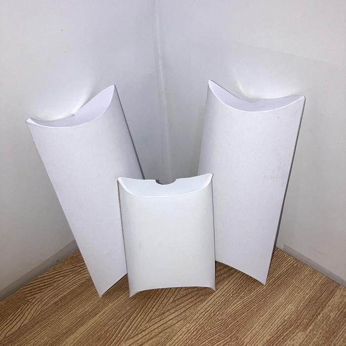 Jual pillow box putih polos ukuran 16x9,6x3x3 isi 100 pcs box packaging ...