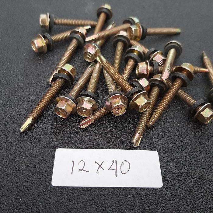 Jual Baut Roofing kuning 12x40 Lapis Karet / Skrup Roofing 4 cm ...