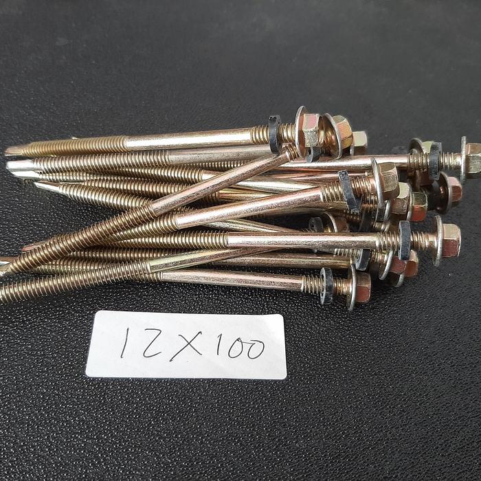 Jual Baut Roofing 12x100 Kuning Lapis Karet / Skrup Roofing panjang 10 ...