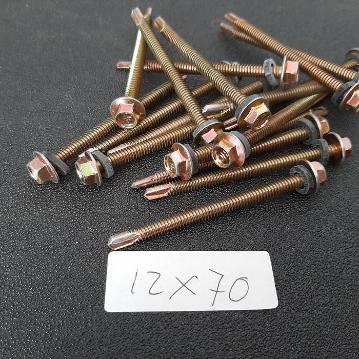 Jual Baut Roofing 12x70 Kuning Lapis Karet / Skrup Roofing 7 cm ...