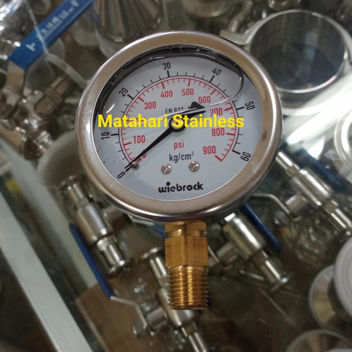 Jual Pressure Gauge Manometer Stainless 4 " inchi 60 Bar 900 Psi - Jakarta Barat - Matahari ...