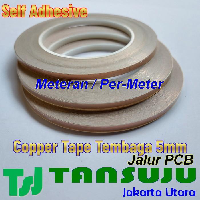 Jual Self Adhesive Copper Tape Isolasi Tembaga 5mm Untuk Jalur PCB ...