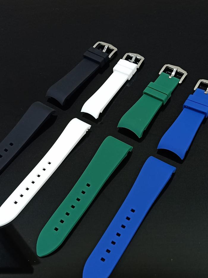 Jual Rubber curved strap tali jam karet curved end - Putih, 20 - Kota ...