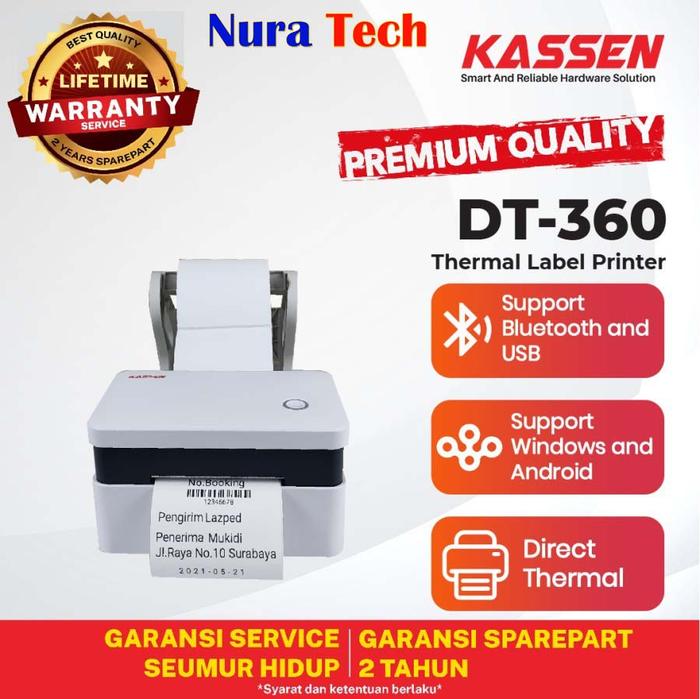 Jual KASSEN DT-360 Printer Barcode Thermal 80mm USB Bluetooth Cetak ...