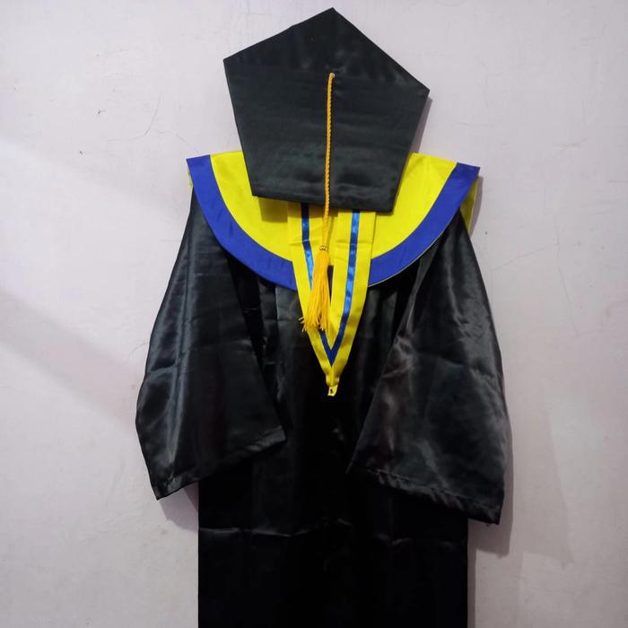 Jual Baju Toga Wisuda Dewasa Kuning List Biru - Hitam, L - Jakarta ...