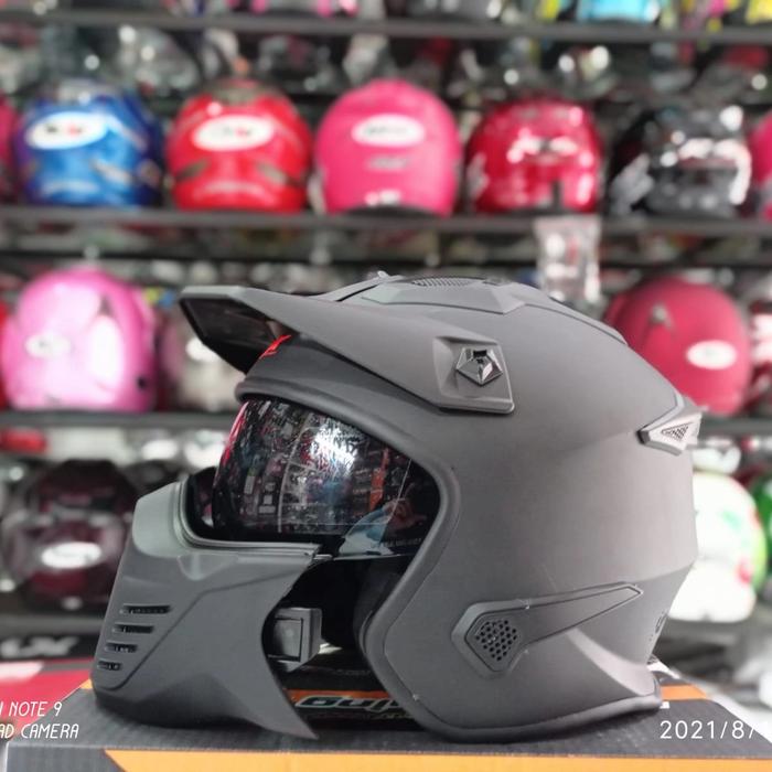 Jual JPX HELM MX726R SOLID | BLACK DOFF RED | MX726 R CROSSOVER - Kab ...