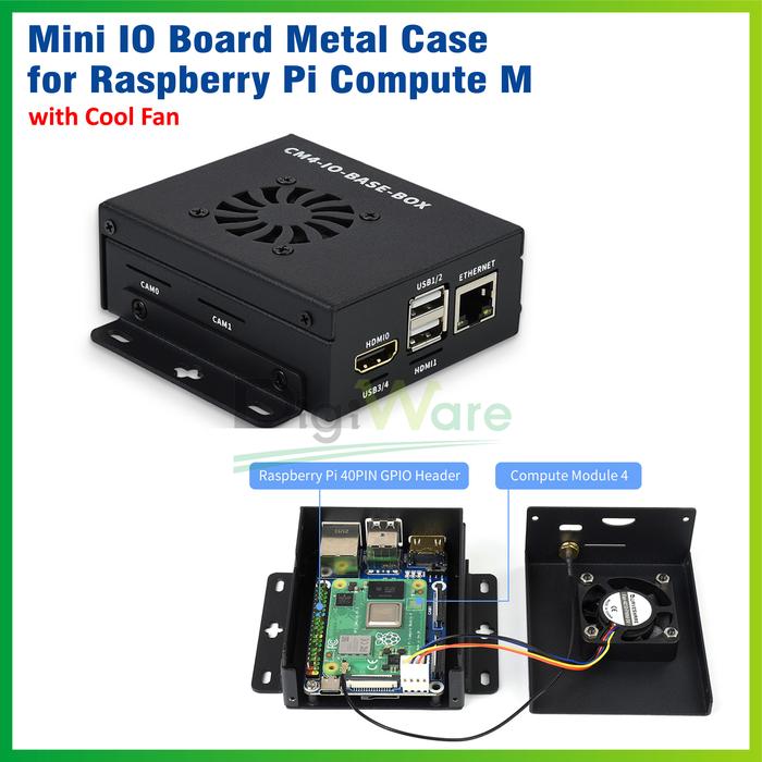 Jual Mini IO Board for Raspberry Pi Compute Module 4 Metal Case Cool ...