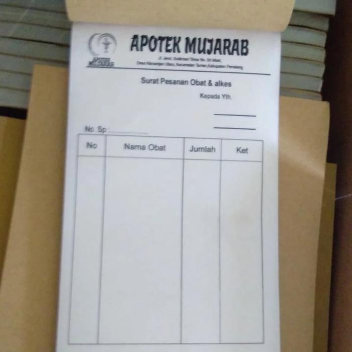 Jual Nota , surat obat , resep 1 warna 1/3 Folio 2 ply - Kab. Pemalang ...
