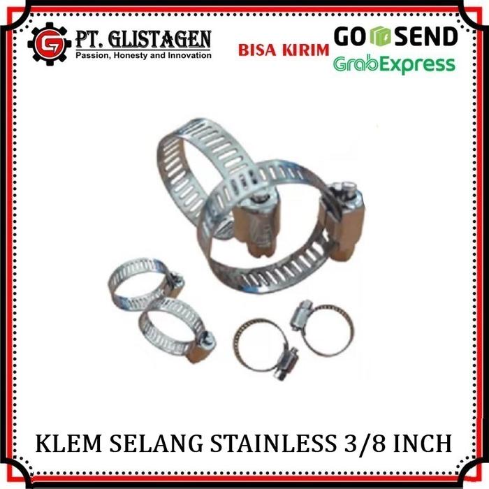 Jual Klem Selang Hose Clamp Stainless Berkualitas 3/8" inch - 100pcs ...