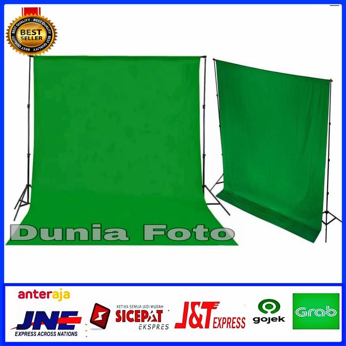Jual layar green screen background foto studio dan video ukuran 2 ...