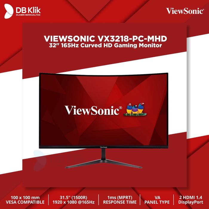 LED Monitor Gaming Viewsonic VX3218-PC-MHD 31.5" Curved 165Hz HDMI DP