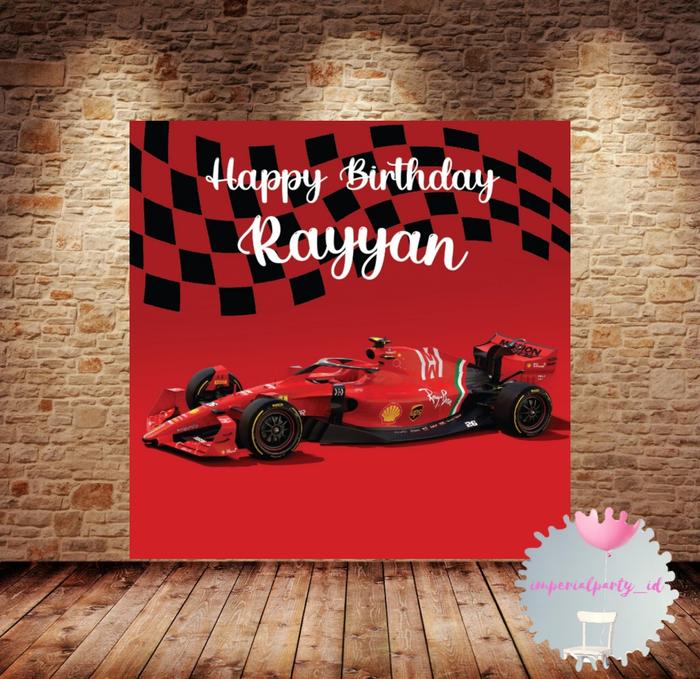 Jual Custom Backdrop Banner Spanduk Happy Birthday Mobil F1 Ferrari - 1 ...
