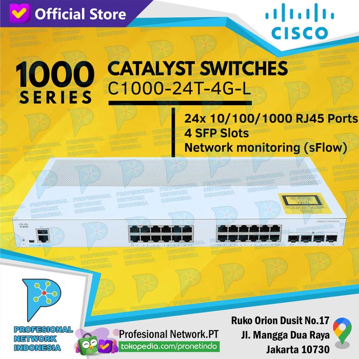 Promo Cisco Catalyst 1000 Series Switch C1000-24T-4G-L +Smartnet Cicil ...