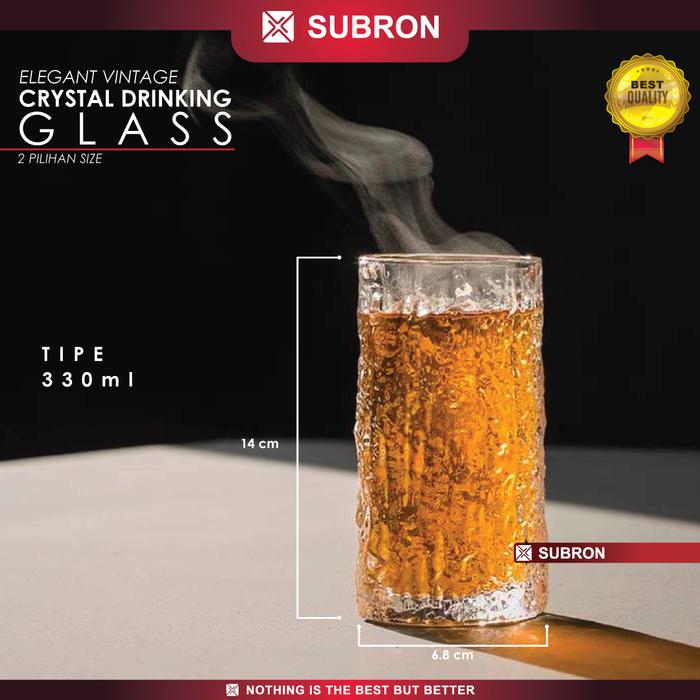 Promo SUBRON Crystal Drinking Glass Elegant Vintage Gelas Kaca Rustic ...