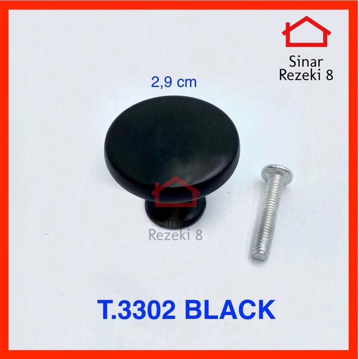 Jual Tarikan Laci HITAM / Knob Bulat Pintu Lemari Handle Pentol 3302 ...
