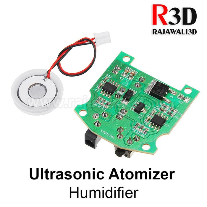 Jual Ultrasonic Atomizer Humidifier Mist Maker DC 3.7-12V D20mm 113KHz ...
