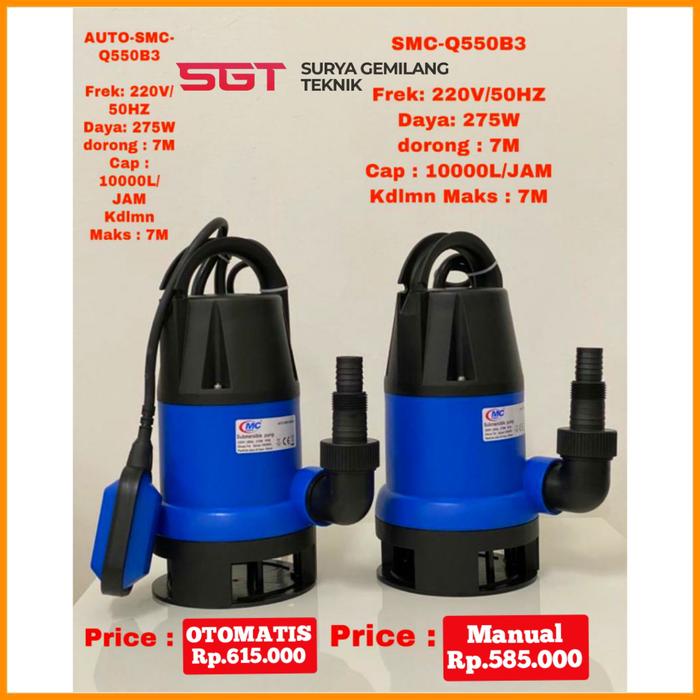 Jual Pompa Celup Kolam Ikan Koi MC PUMP SMC-Q550B3 Manual Submersible ...