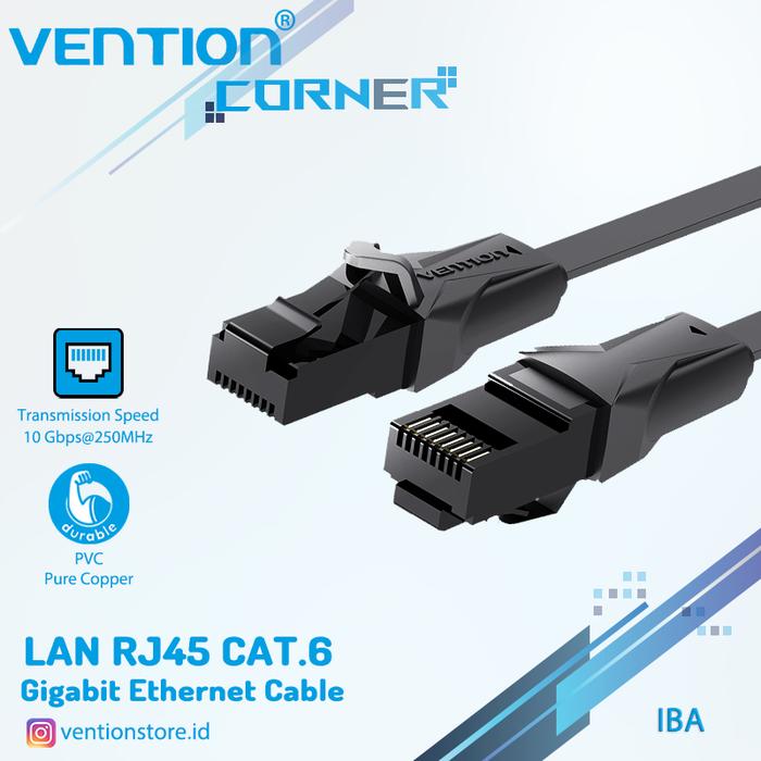 Jual VENTION 10 Meter Kabel LAN RJ45 Cat6 Cat.6 Flat Gigabit UTP ...