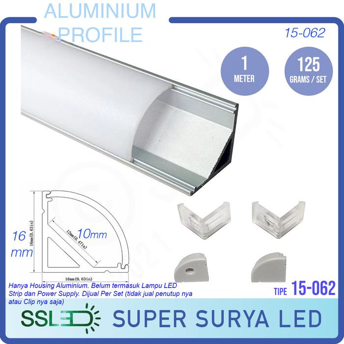 Jual LED Aluminium Profile Cover Milky Housing LED Strip - V Type - 1 ...