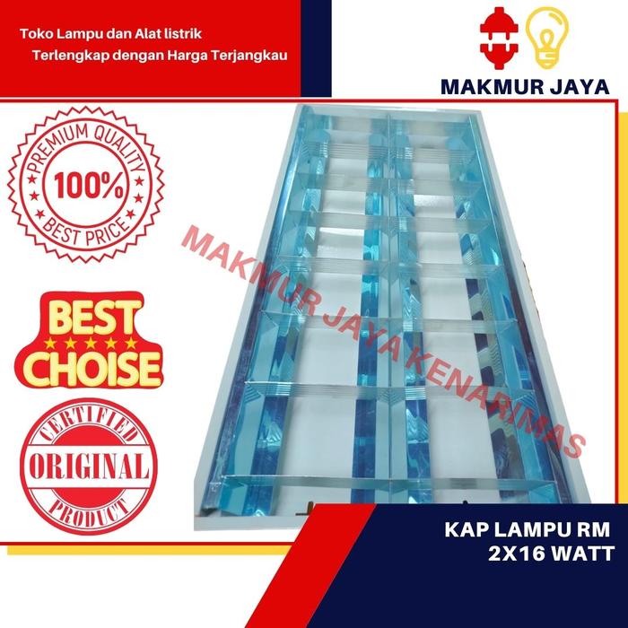 Jual Kap RM TL T8 + Set LED 16 watt philips 2x16 / kap Lampu RM 2x36 ...