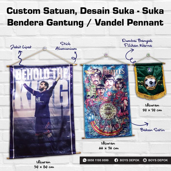 Jual Custom Bendera Gantung / Pennant Vandel - 29 x 39 - Kota Depok ...