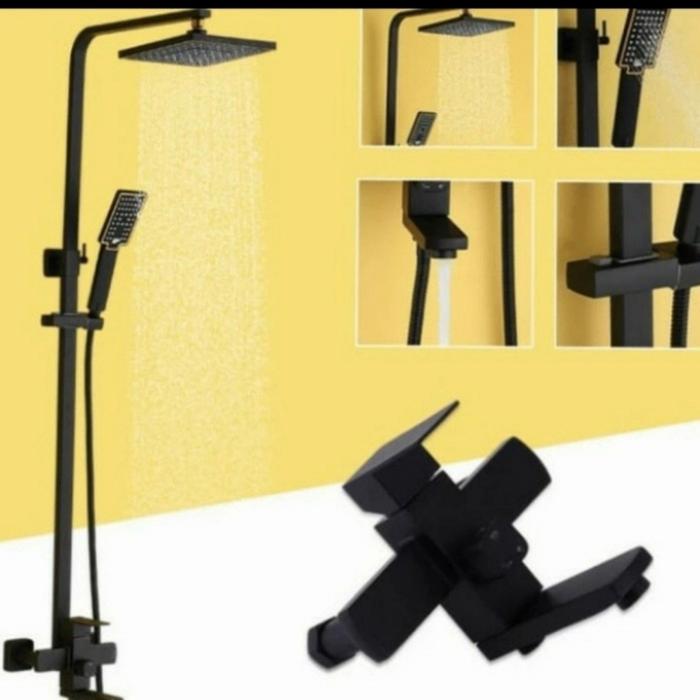 Jual Shower Tiang model Toto black/Shower Tiang kotak black model ...