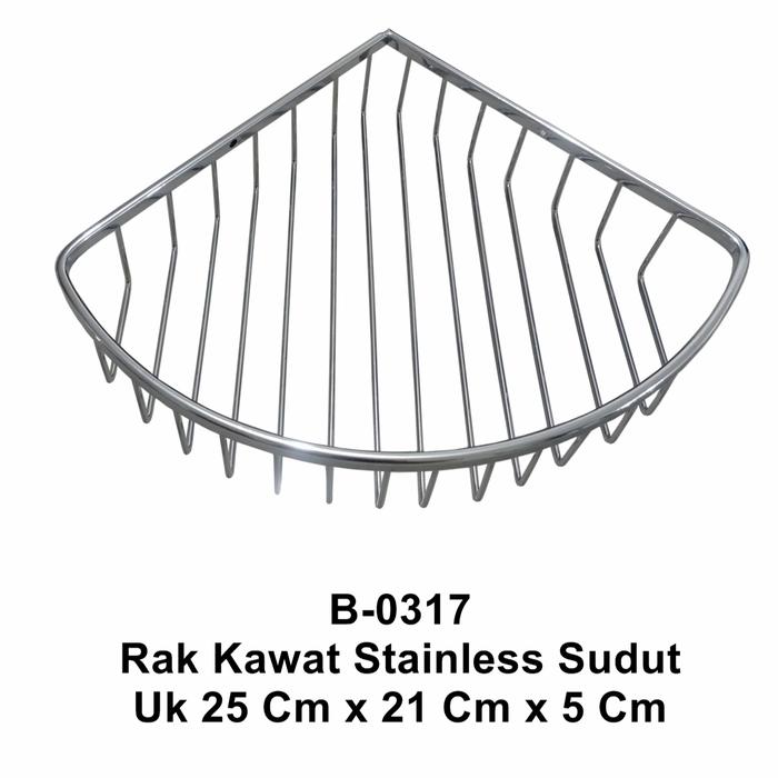 Jual Rak shampoo sudut kawat 1 susun stainless/rak kamar mandi di ...